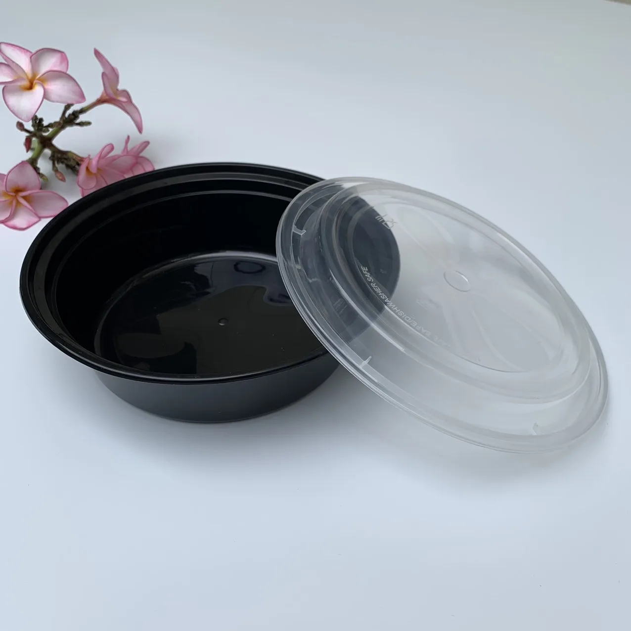 Lunch Box Disposable Microwave Food Container 900ml Round Food Storage ...