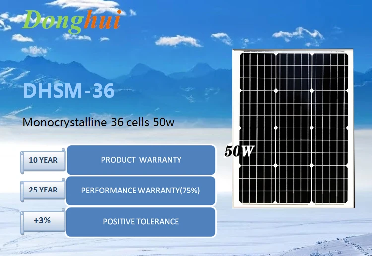 Donghui 50w Mono Solar Cells Solar Panel 12 Volt Mini Solar Panel For ...