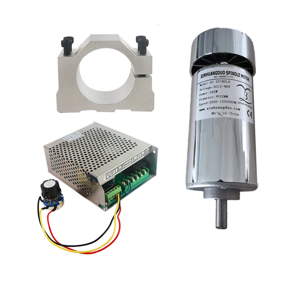 400w Dc Spindle Motor 12-48v Diameter 52mm Clamp Power Supply For Diy ...