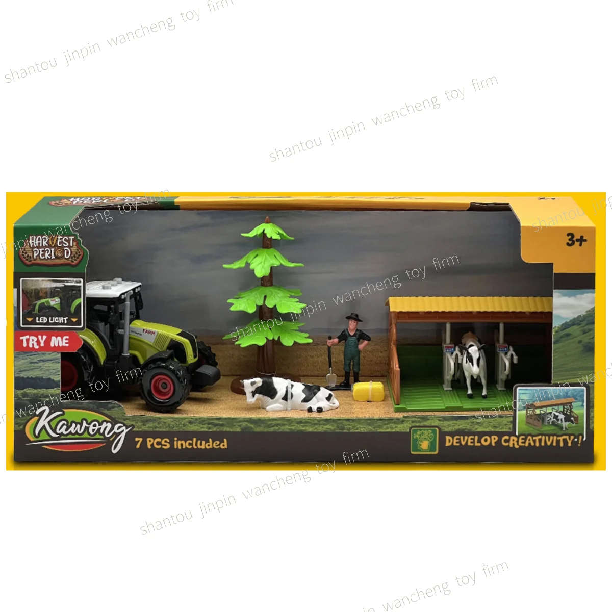 Interesting Pretend Play Barn Series Animals Tractor Farm Toy Set With ...