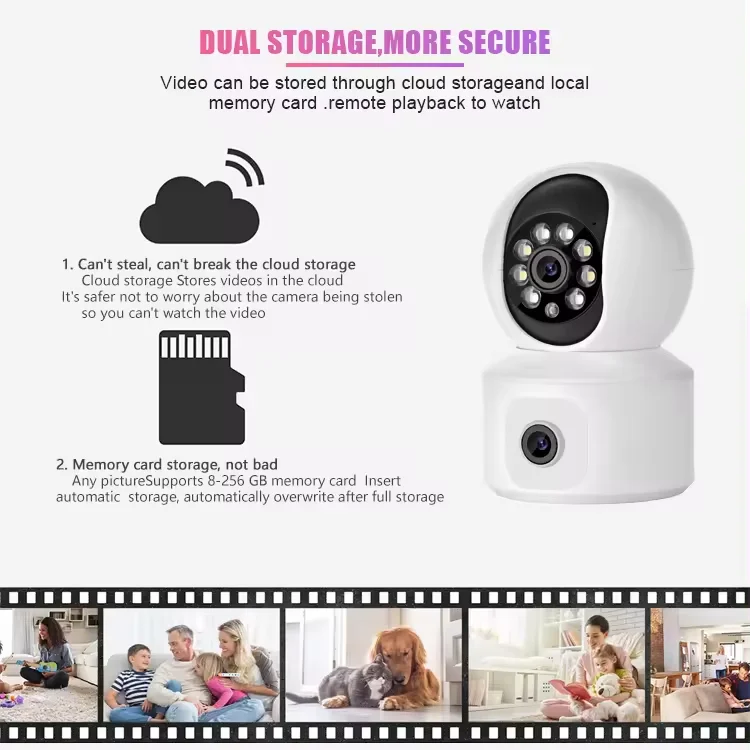 2k Dual Lens Indoor Security Camera 360 Wifi Smart Cam For Home ...