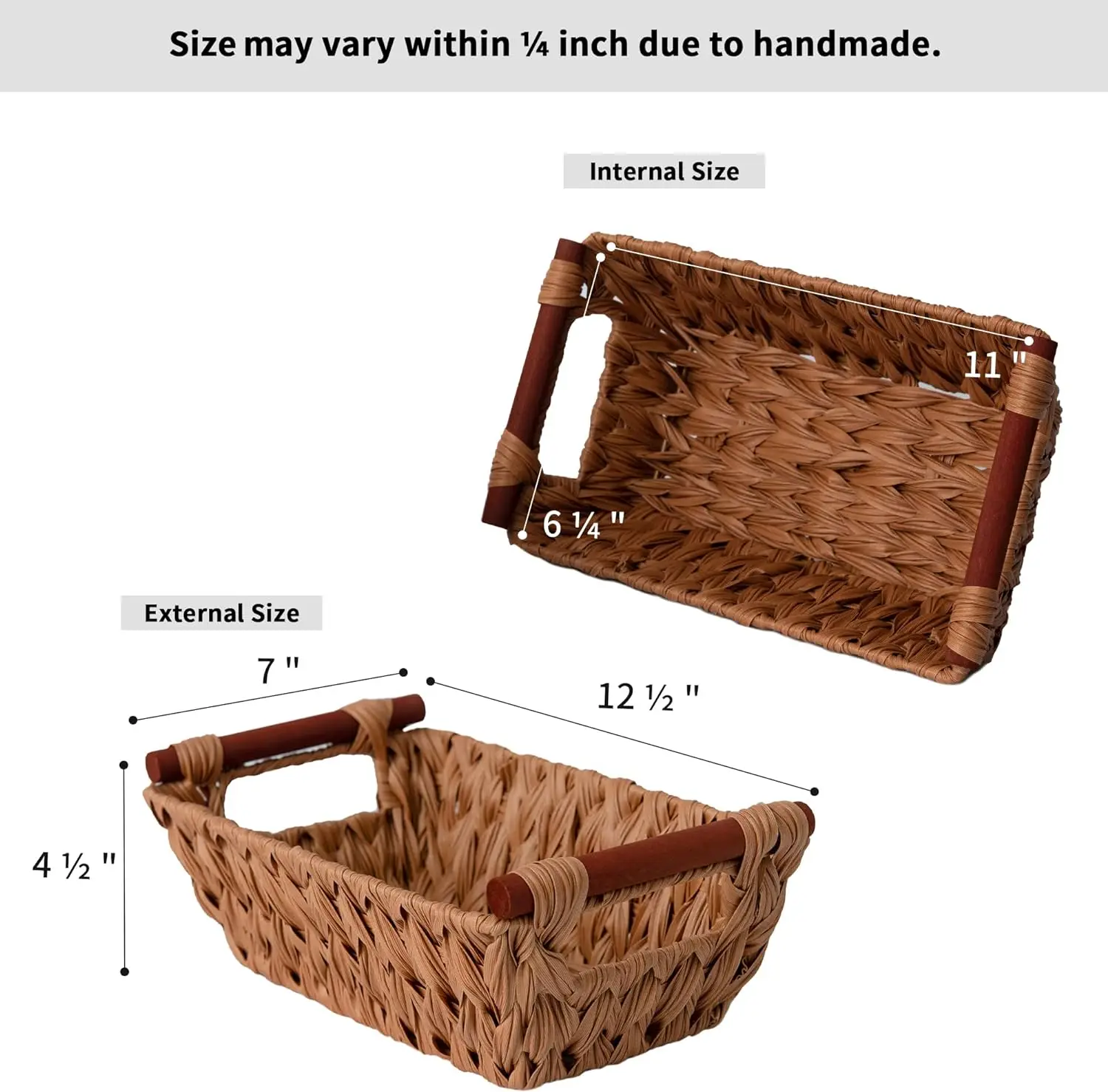 Wicker Storage Baskets For Shelves Trapezoid Woven Basket Waterproof ...