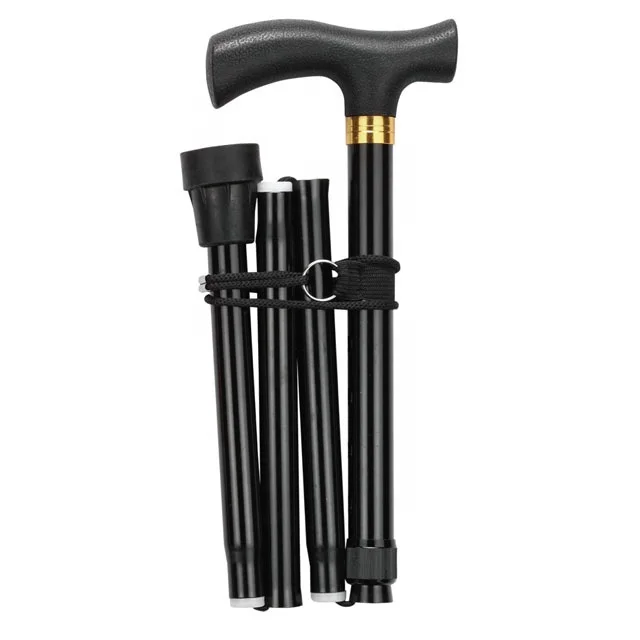 Medical Aluminium Elderly Folding Walking Sticks With Plastic Handle ...