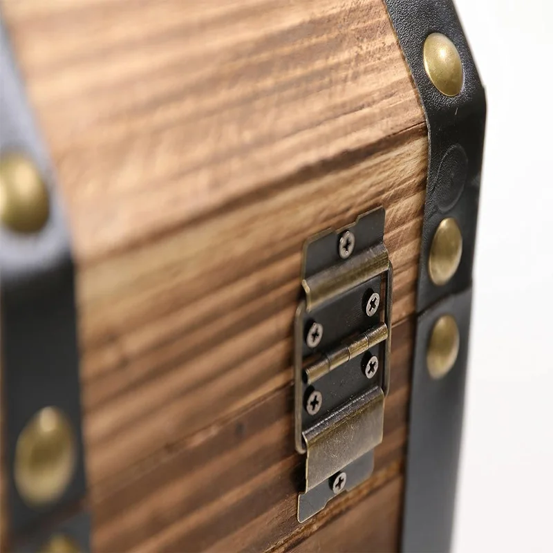 Large Decorative Wooden Treasure Chest Lockable Pirate Trunk with Lion ...