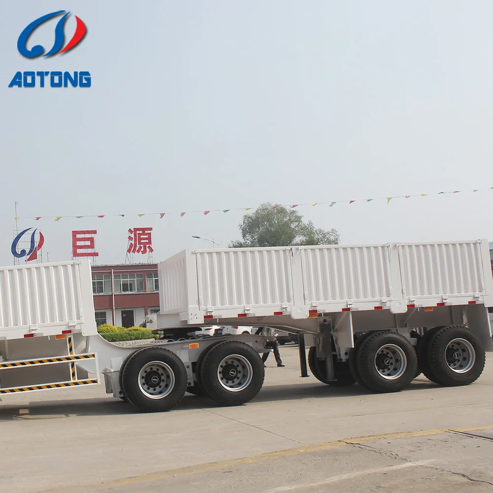 100 Ton Interlink Side Dump Trailer 60 Tons Tipper Trailer Tandem 4 ...