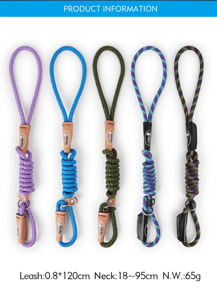 Extremely Durable Dog Slip Braid Rope Leash,Mountain Climbing Rope Dog ...