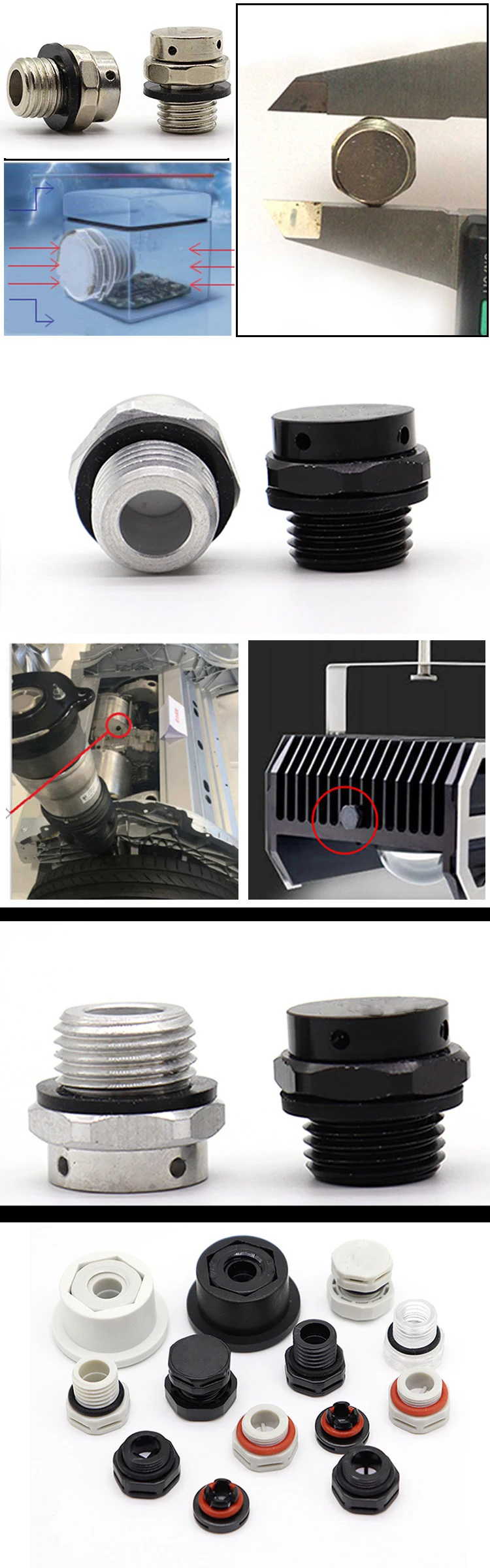 Metal Waterproof Vent Plug M12*1.5 Breather Breather Valve Balancing ...