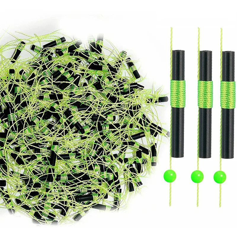 100pcs Fishing Bobber Float Stops Bobber Stop String Knots With Beads ...