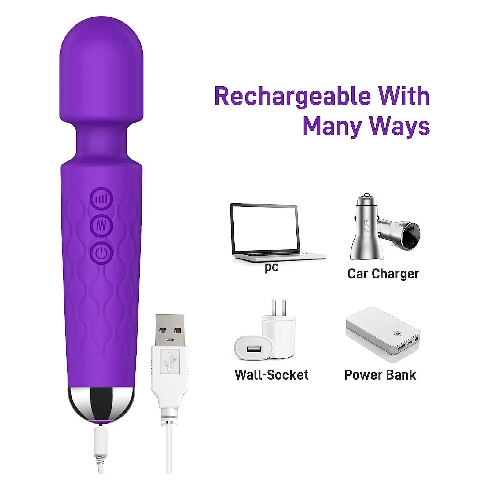 Cheap Av Wand Vibrator Clitoral G Spot Massager 20 Modes 8 Speeds