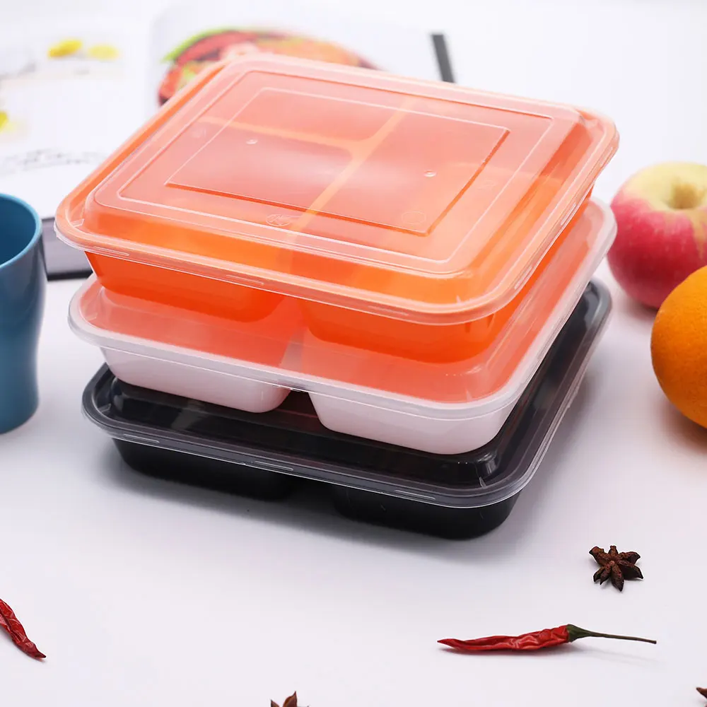 Disposable 3 Compartment Food Boxes - Eco-Friendly & Versatile