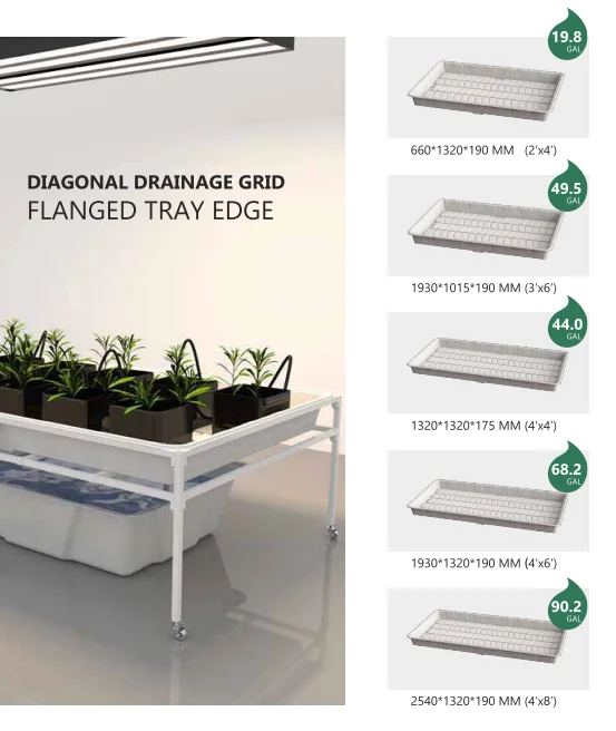 2x4 3x6 4x4 4x8 Abs Hydroponic Grow Tray White Black Hydroponic Growing ...