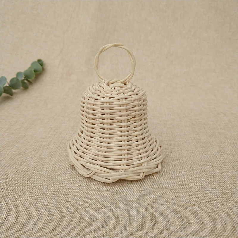 Handmade Woven Ins Rattan Bell Pendant Soft Christmas Home Decoration ...