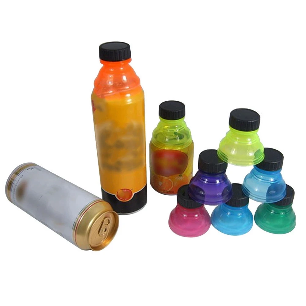 6 Pcs/ Lot Reusable Drinks Plastic Bottle Can Cap Soda Can Lid - Buy ...