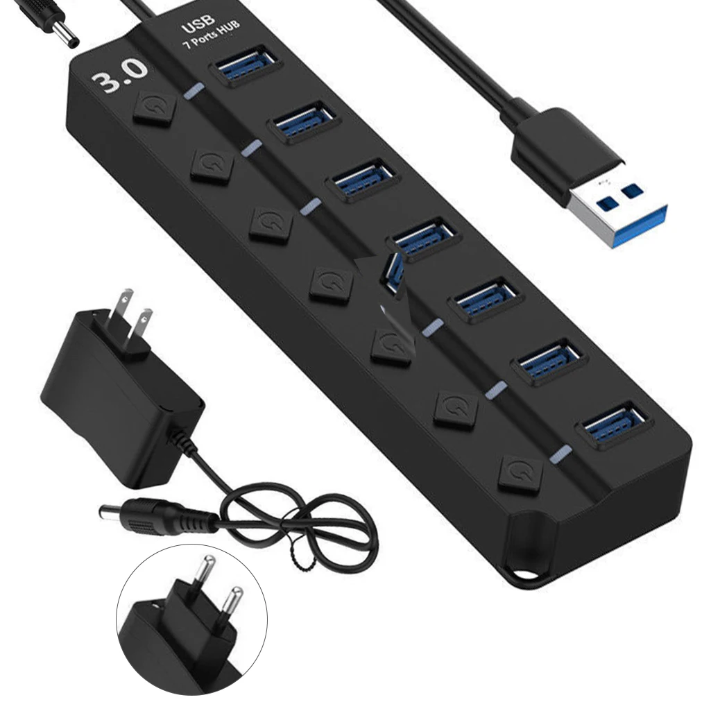 Usb 3.0 Hub Multi Usb Splitter 7 Port Expander Multiple Usb 3 Hab With ...