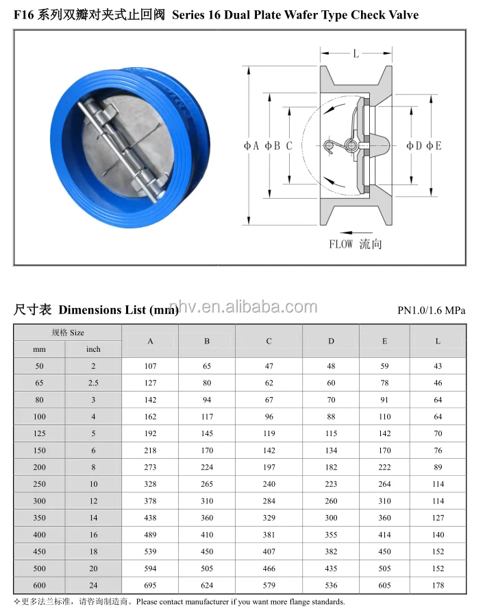 3 Inch Dual Plate Wafer Type Wcb Check Valve DN80 - Standard