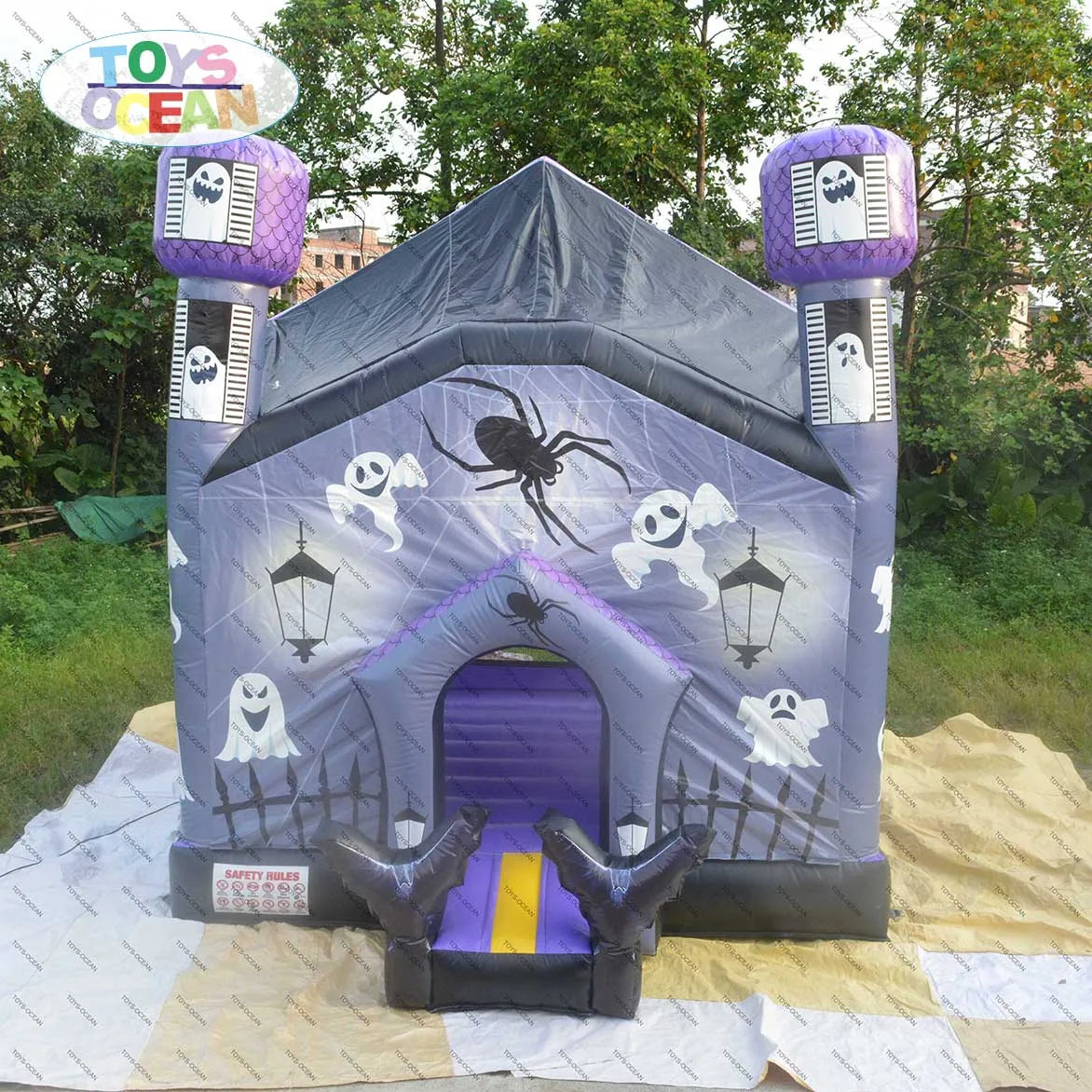 Halloween Inflatable Bounce House And Inflatable Haunted Castle Combo ...