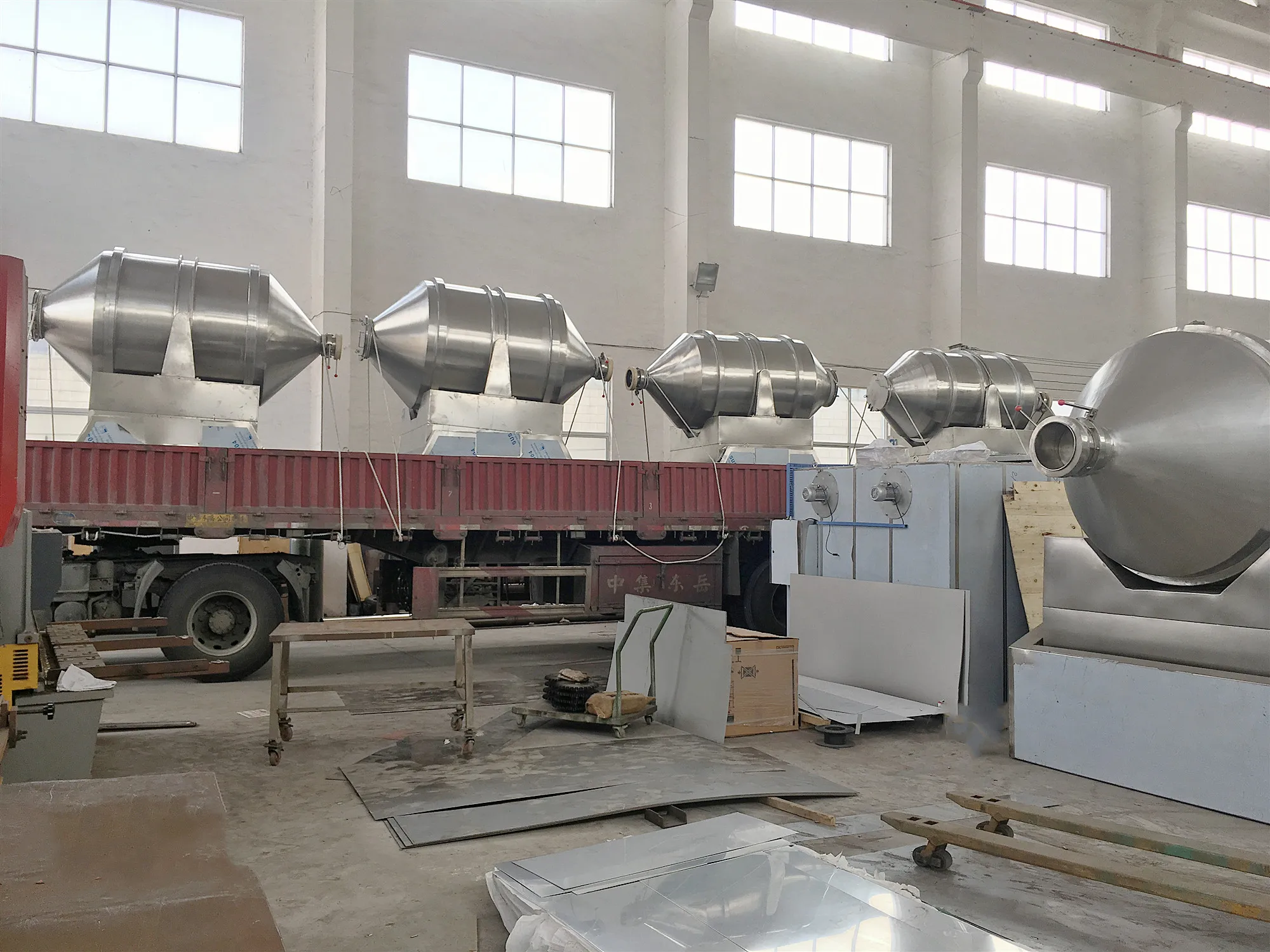 Industrial Stainless Steel 2D Rotary Drum Batch Mixer