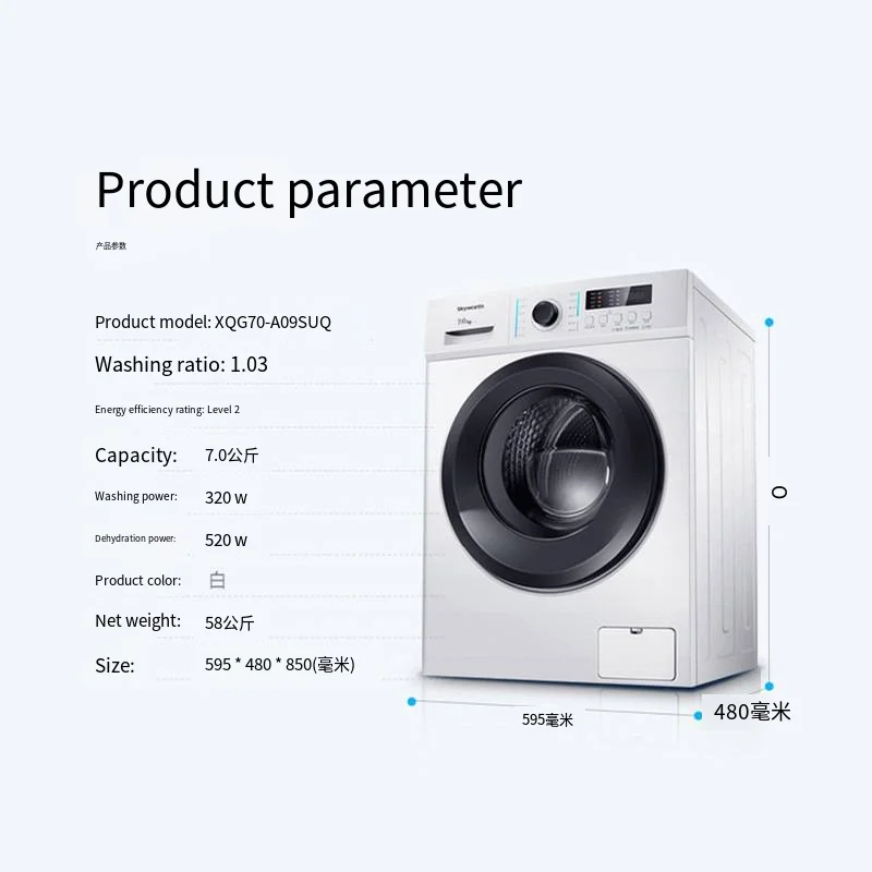 8KG Compact Front-Load Washing Machine Energy-Saving Automatic Roller ...