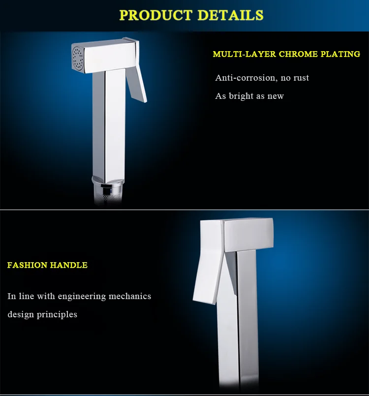 Modern Square Black Color Bathroom Brass Handheld Bidet Sprayer Shattaf ...