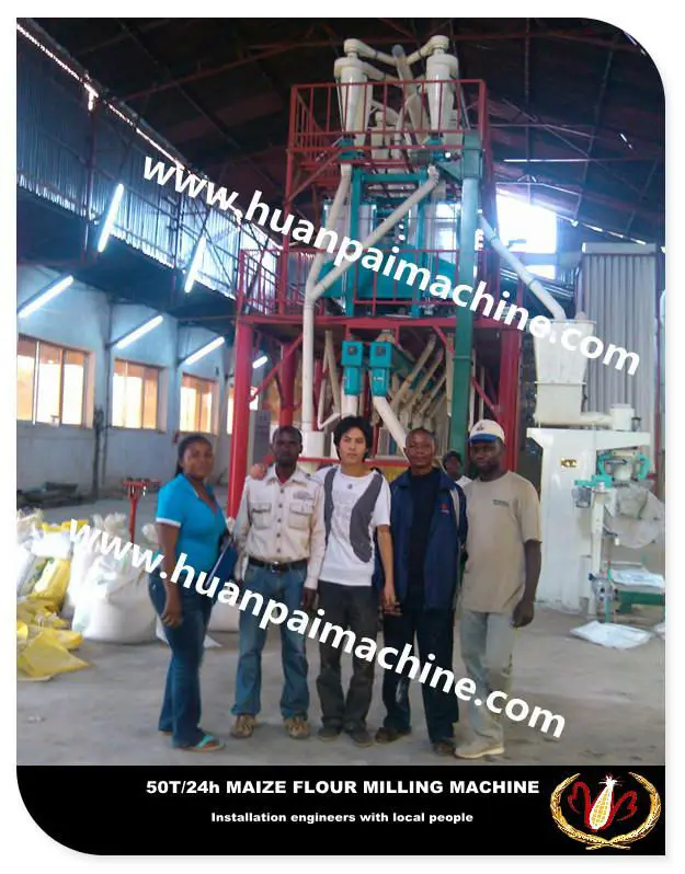 Complete Line of 50T Ugali/fufu Flour Processing Machine Maize Milling ...