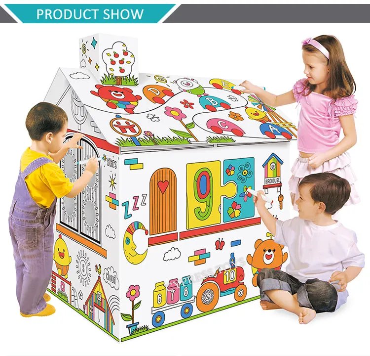 Big House Cardboard Puzzle Toy DIY Doodle - Fun & Creativity