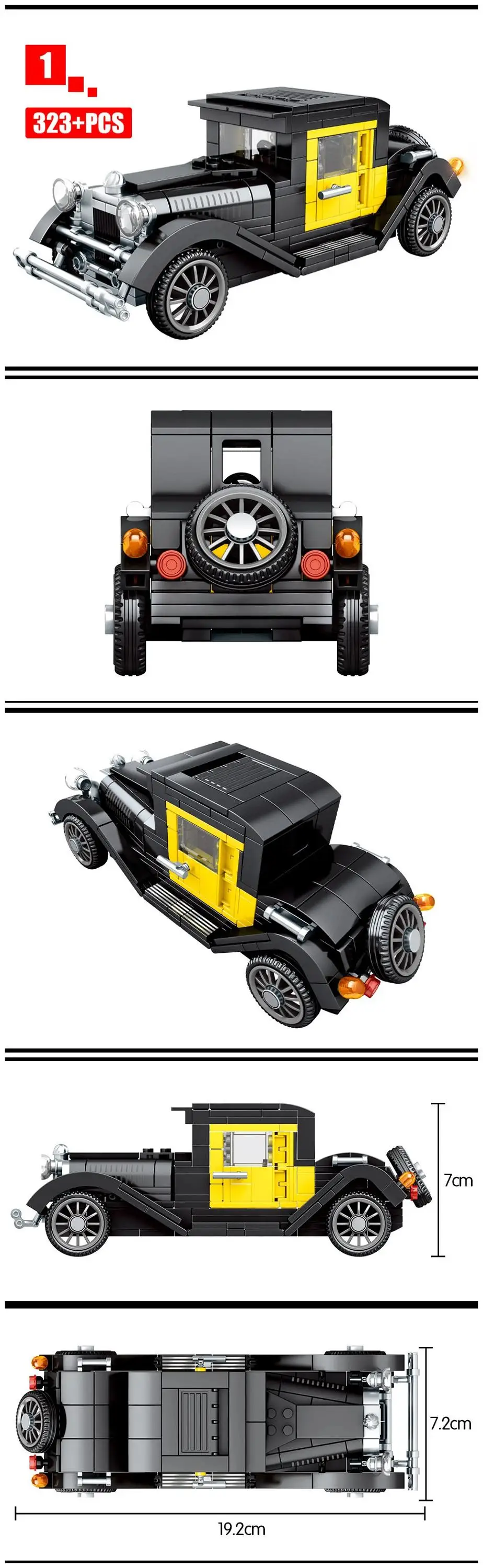 Sembo City Mechanical Classic Car Moc Model Bricks Creator Technic ...