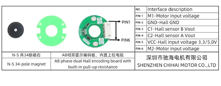 Chihai Motor CHP-36GP-555-ABHLL Permanent Magnet Planetary Coding ...
