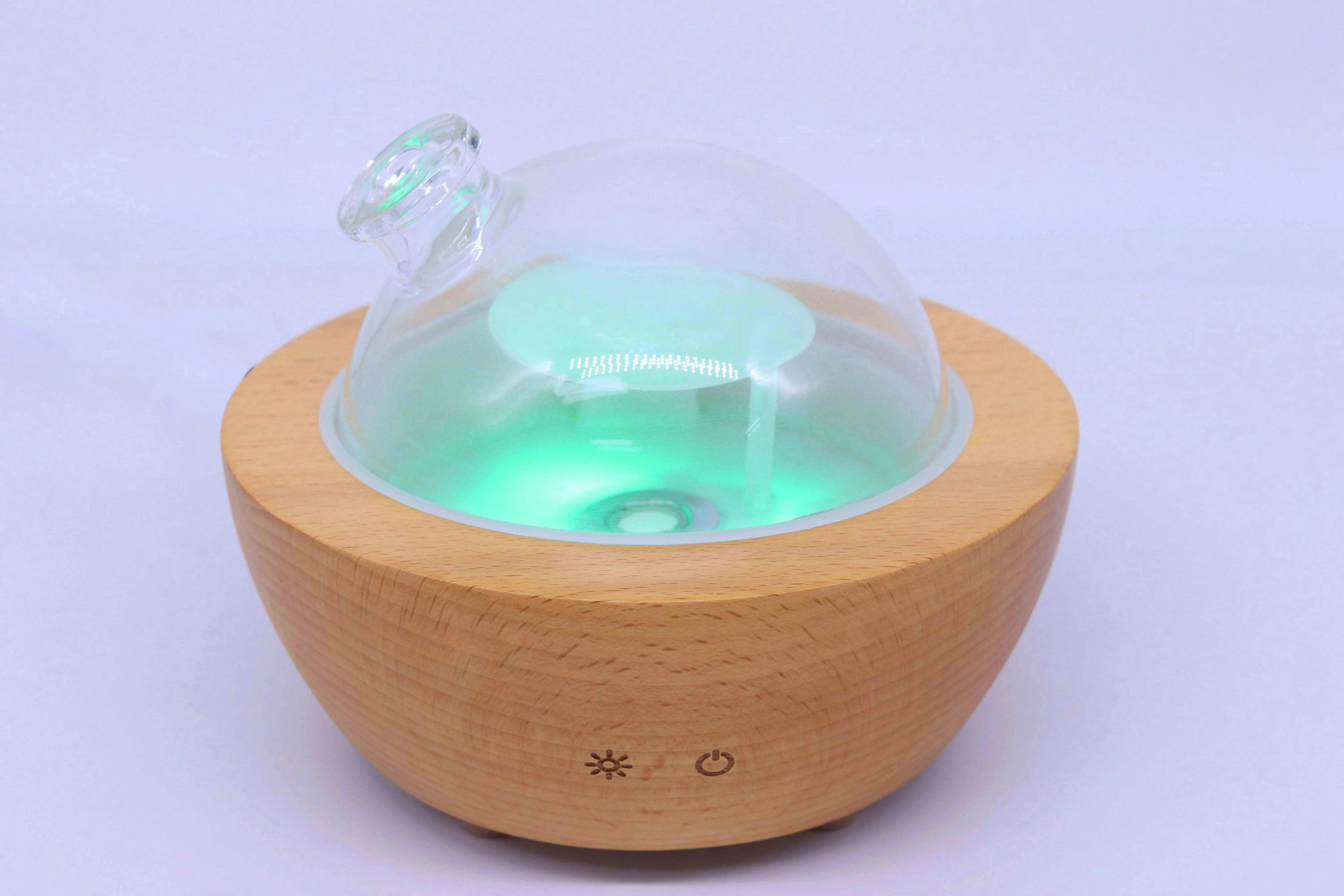 Wood and Glass Nebulizing Waterless Diffuser - Natural Aromatherapy