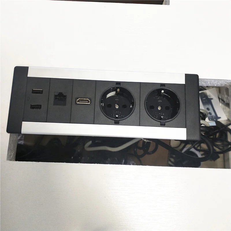 Flush Mounted Recessed Power Outlet Box for Office Desks | Multi ...