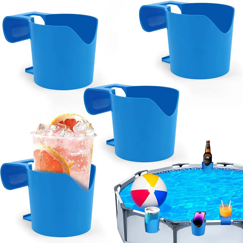 Plastic Pool Cup Holder No Spills Pool Drink Holder Round Poolside Cup ...