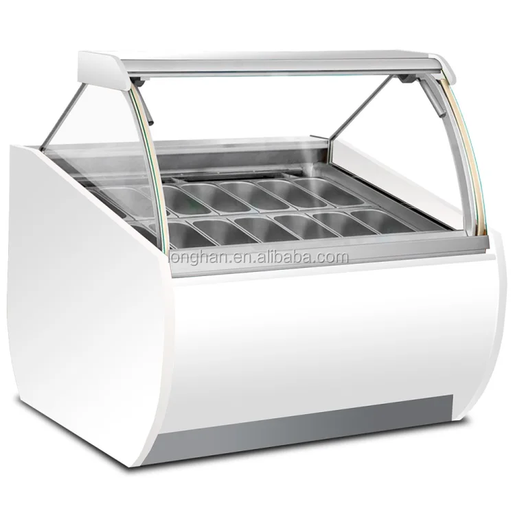12 Pans Gelato Ice Cream Fridge Display Freezer - Snowland