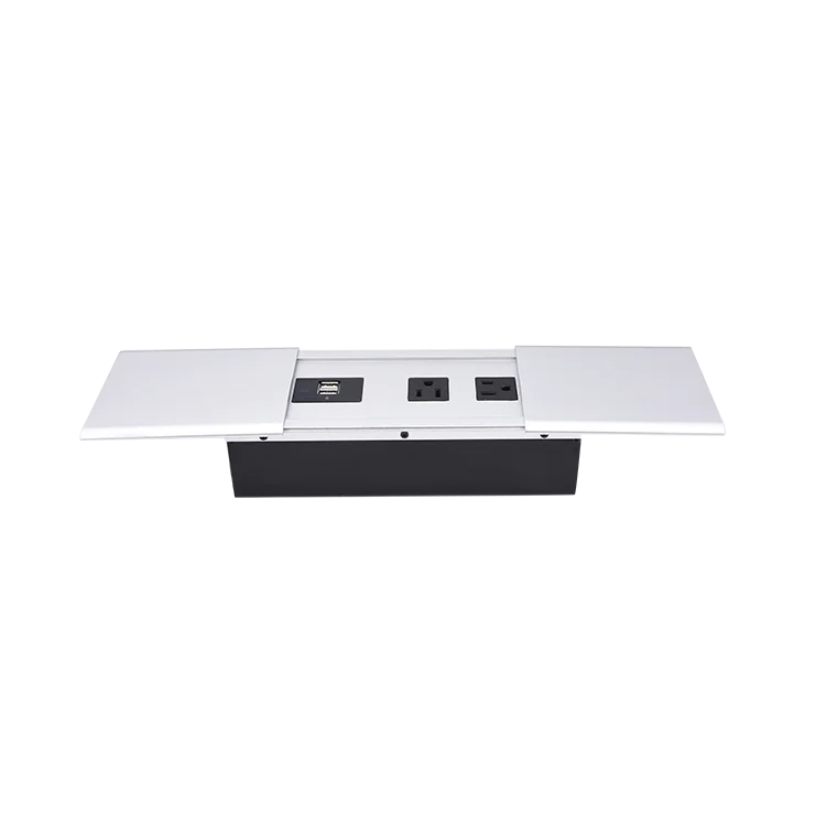 Sliding Cover Embedded Power Socket Tabletop Desktop Receptacle Outlets ...