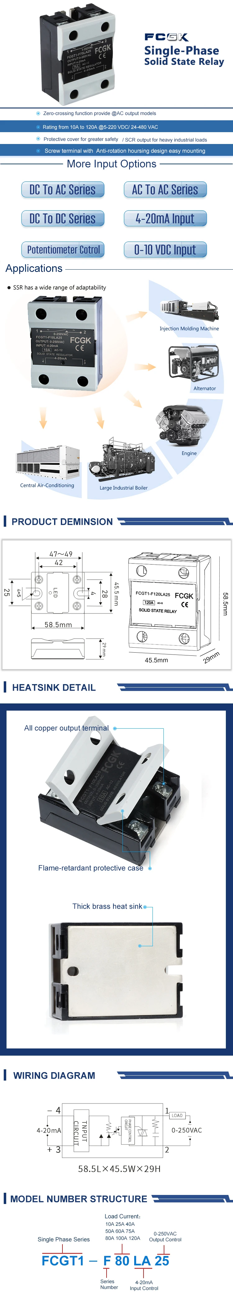 420ma Ssr Relay Single Phase Solid State Relay 220v Input Ssr 4-20ma ...