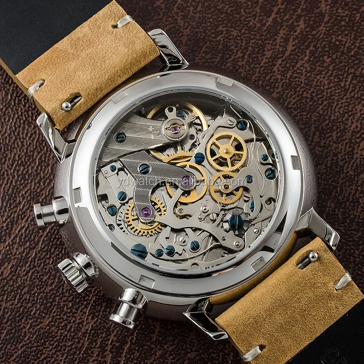 Germany Bauhaus Style Mechanical Chronograph Watch - Vintage Stainless ...