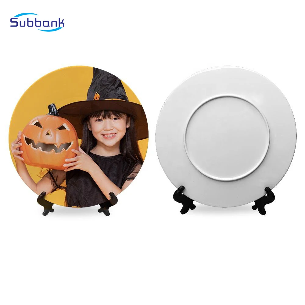 Subbank Sublimation Plate Blank Printable Logo Plastic Round Shaped 8 ...