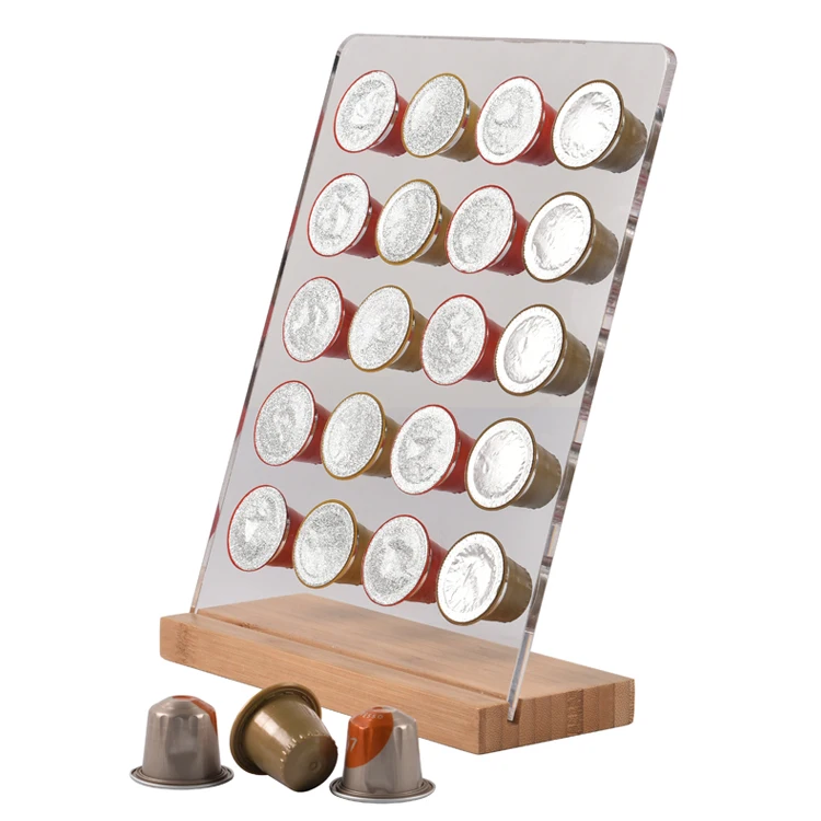 Acrylic Kitchen Accessories Holder 20 Pods Coffee Capsule Stand Storage ...