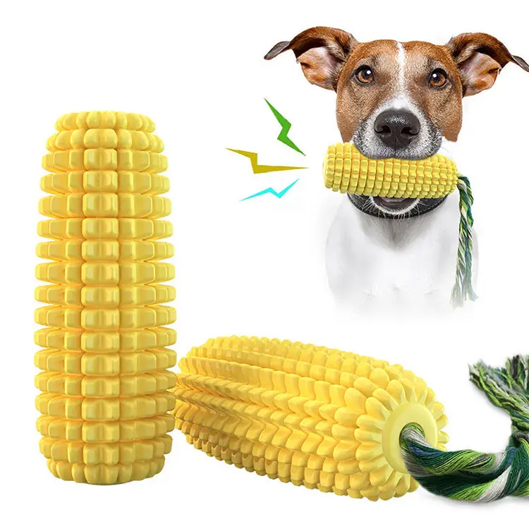 Ts Eco Friendly Tpr Corn Shape Dog Toy Clearing Teeth Toothbrush Durable Indestructible Squeaky ...