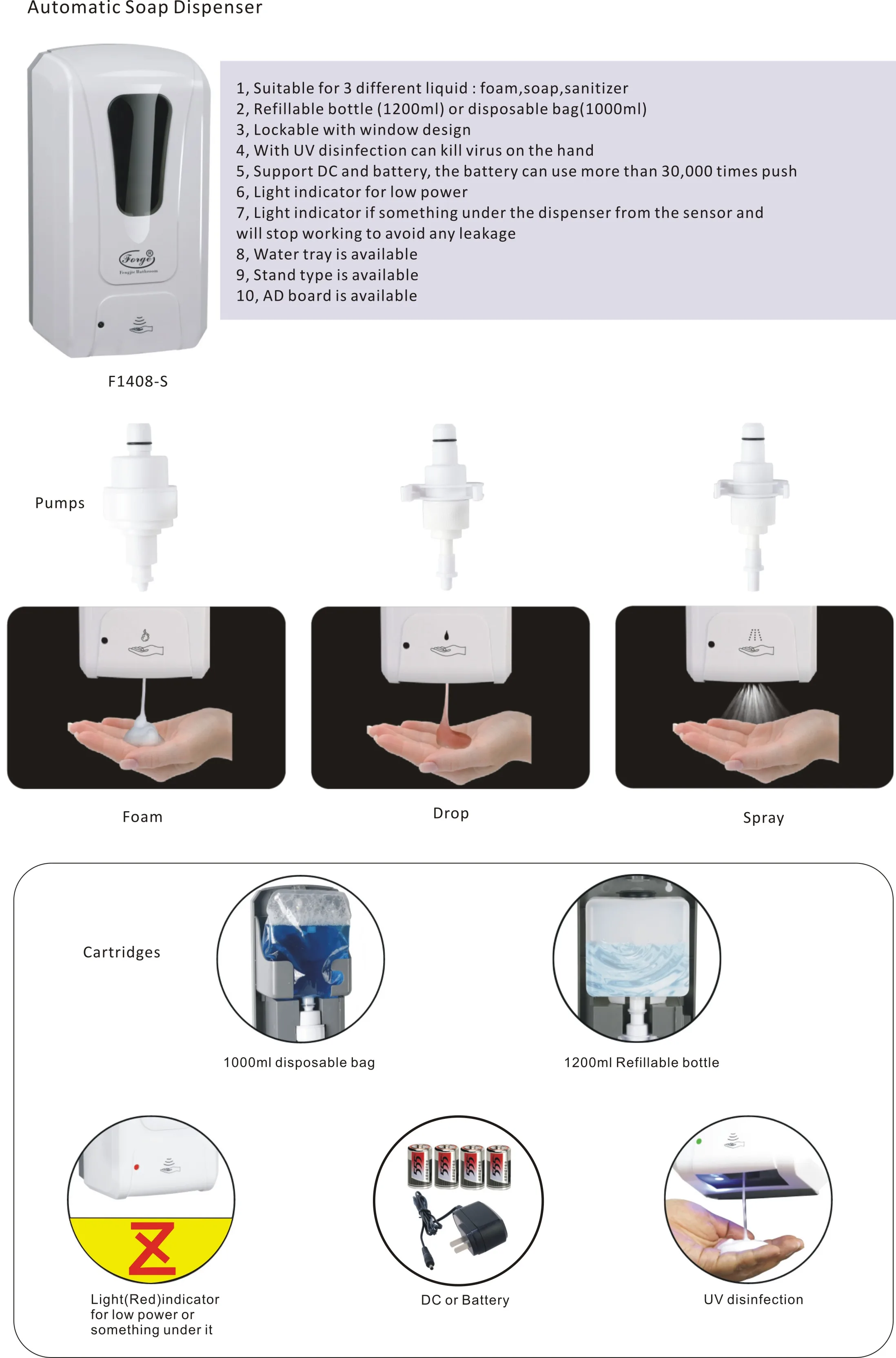 Automatic Hand Sanitizer Gel Dispensers - Buy Automatic Hand Sanitizer ...