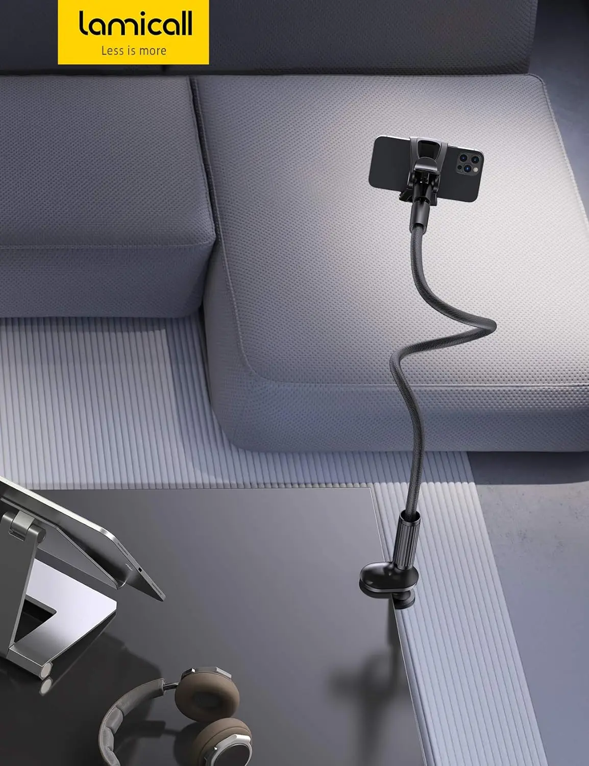 Flexible Long Arm Lazy Phone Mount for Desk & Bed Use