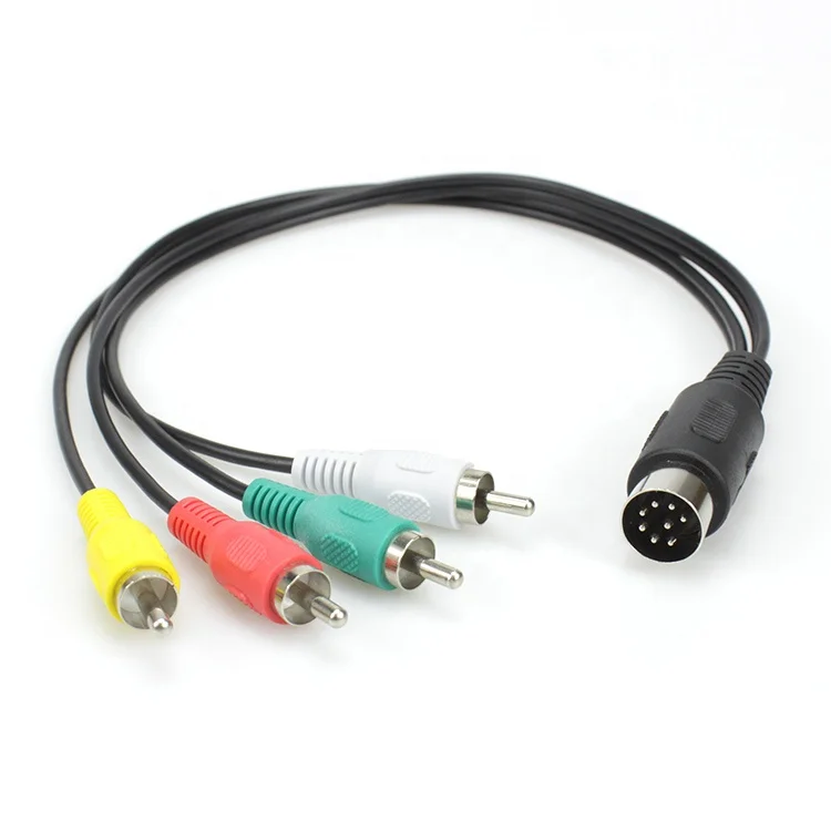 8 Pin Male Din Plug To 4 X Rca Phono Male Plugs Audio Cable - Buy Din ...