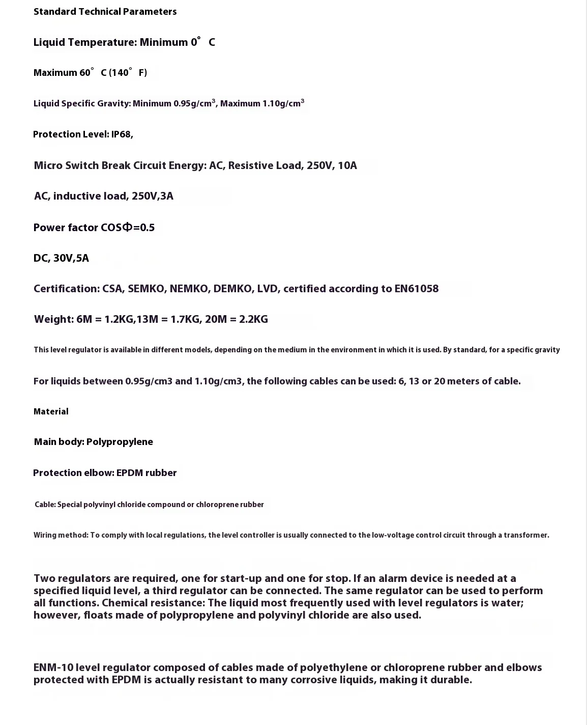 FLYGT Float Ball Float Switch ENM-10 Imported in Stock Sales of Three ...