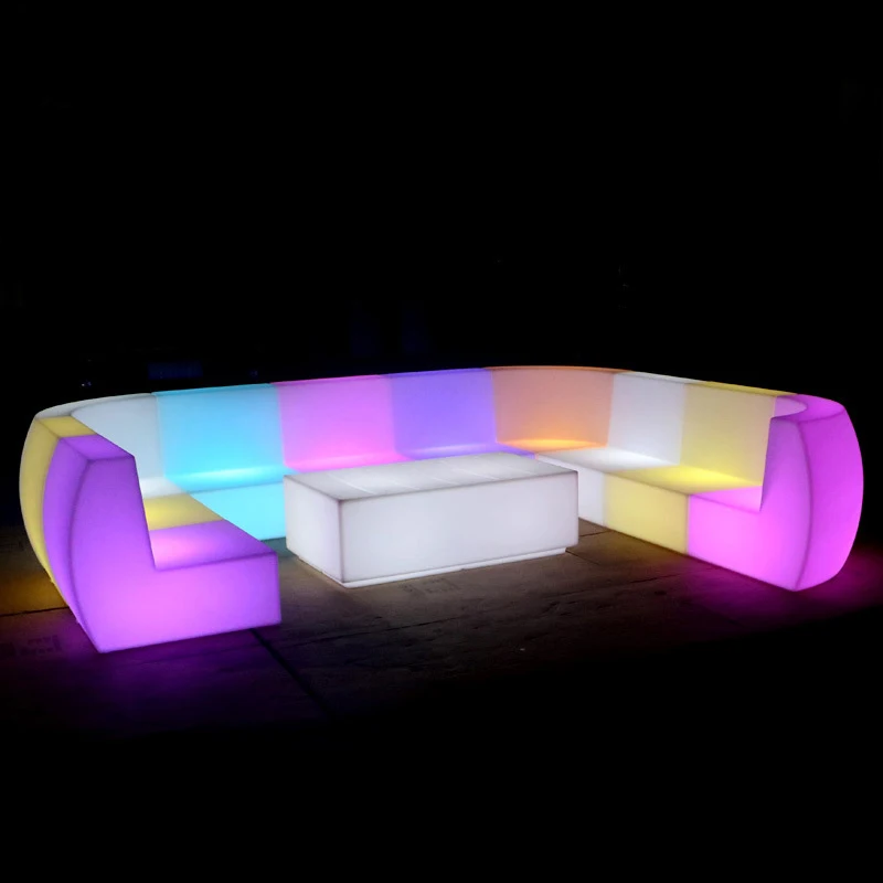 Color Changing Illuminated Outdoor LED Sofa for Sale