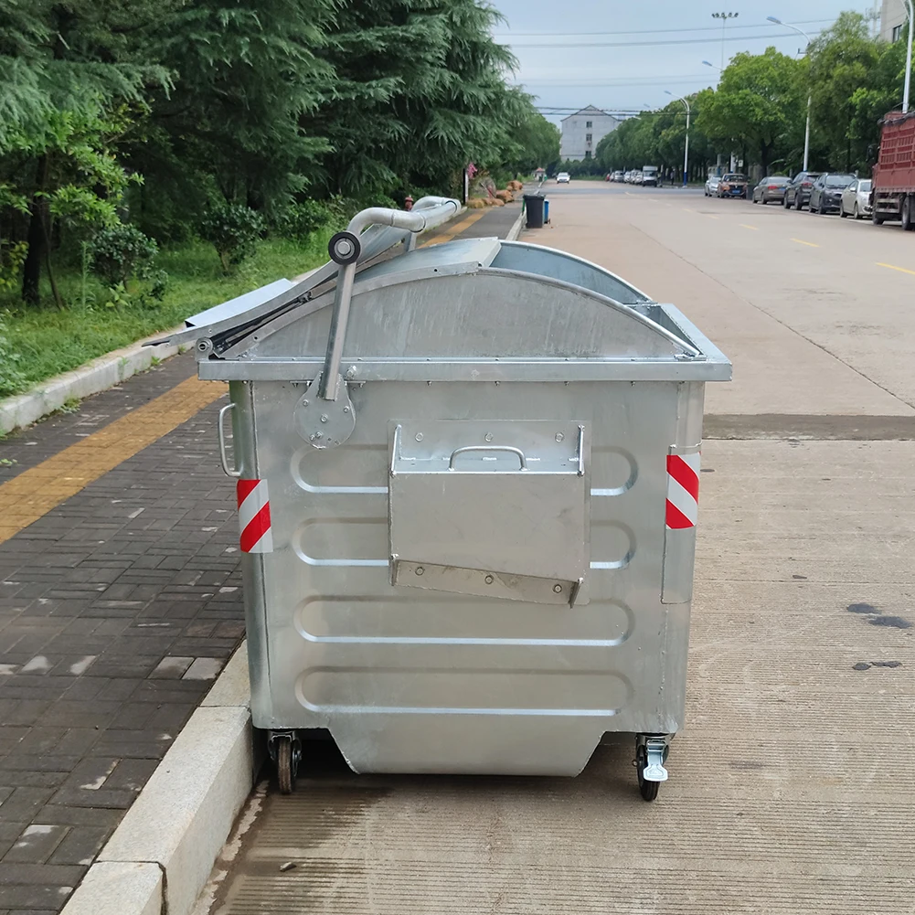 2500L Large Hot Dip Galvanized Outdoor Metal Garbage Container