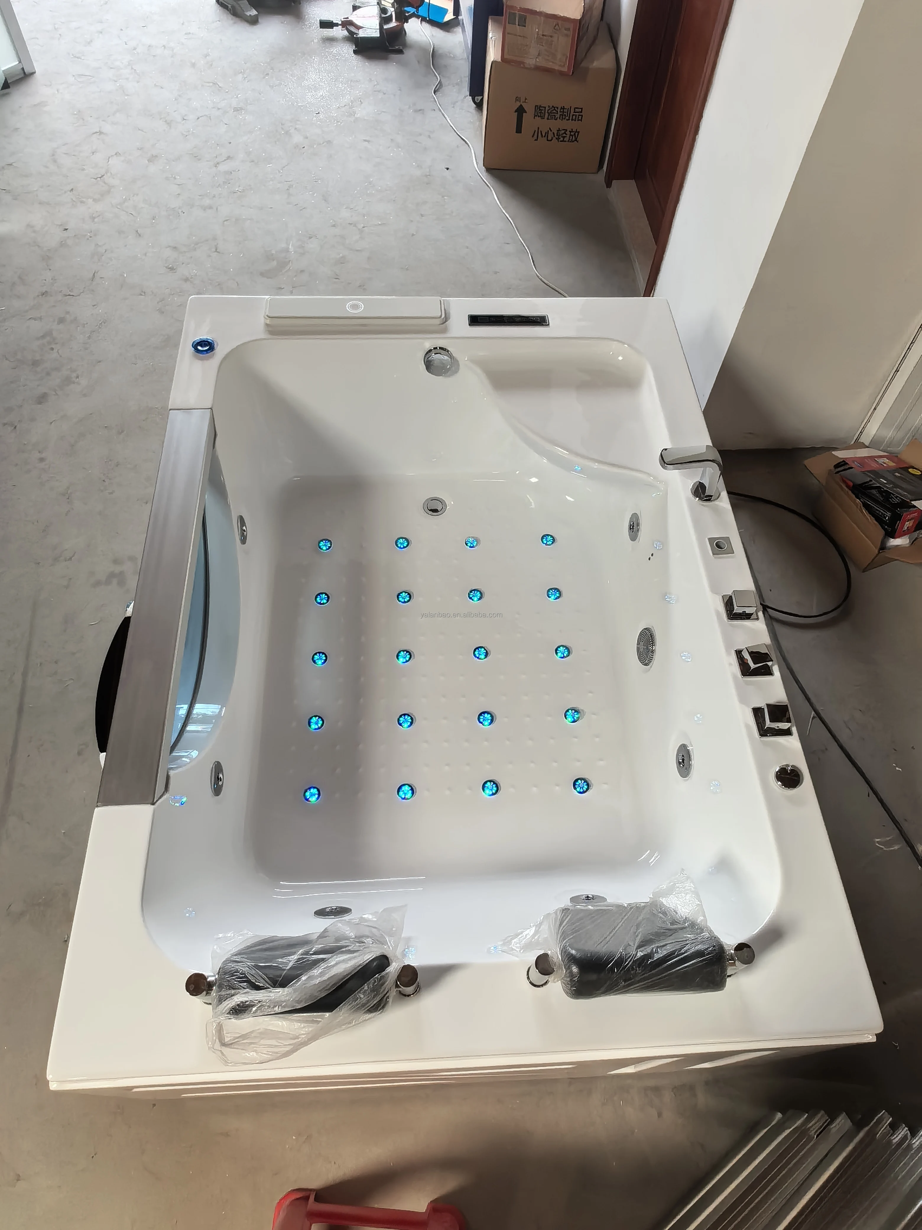 2 People Glass Spa Pool Corner Massage Spa Bathtub Home Use High-end ...