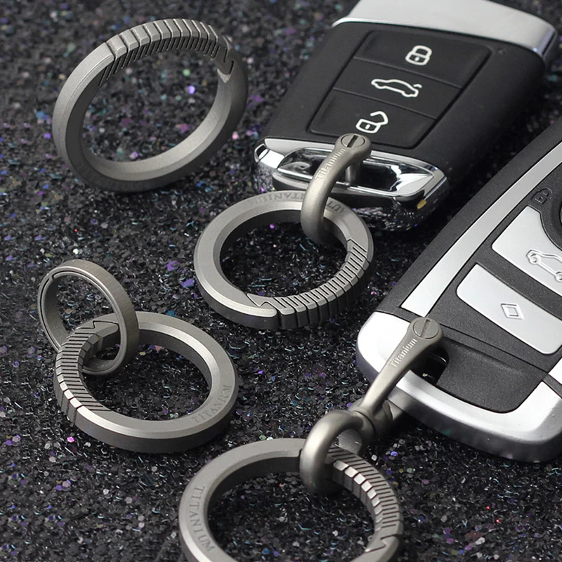 Real Titanium Luxury Key Chain Men Women Keychain Ultra Lightweight Edc ...
