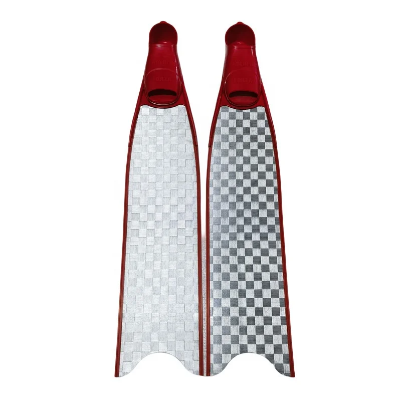 Free Diving Fins Diving Long Fins Red Foot Pocket Pure Carbon Silver ...
