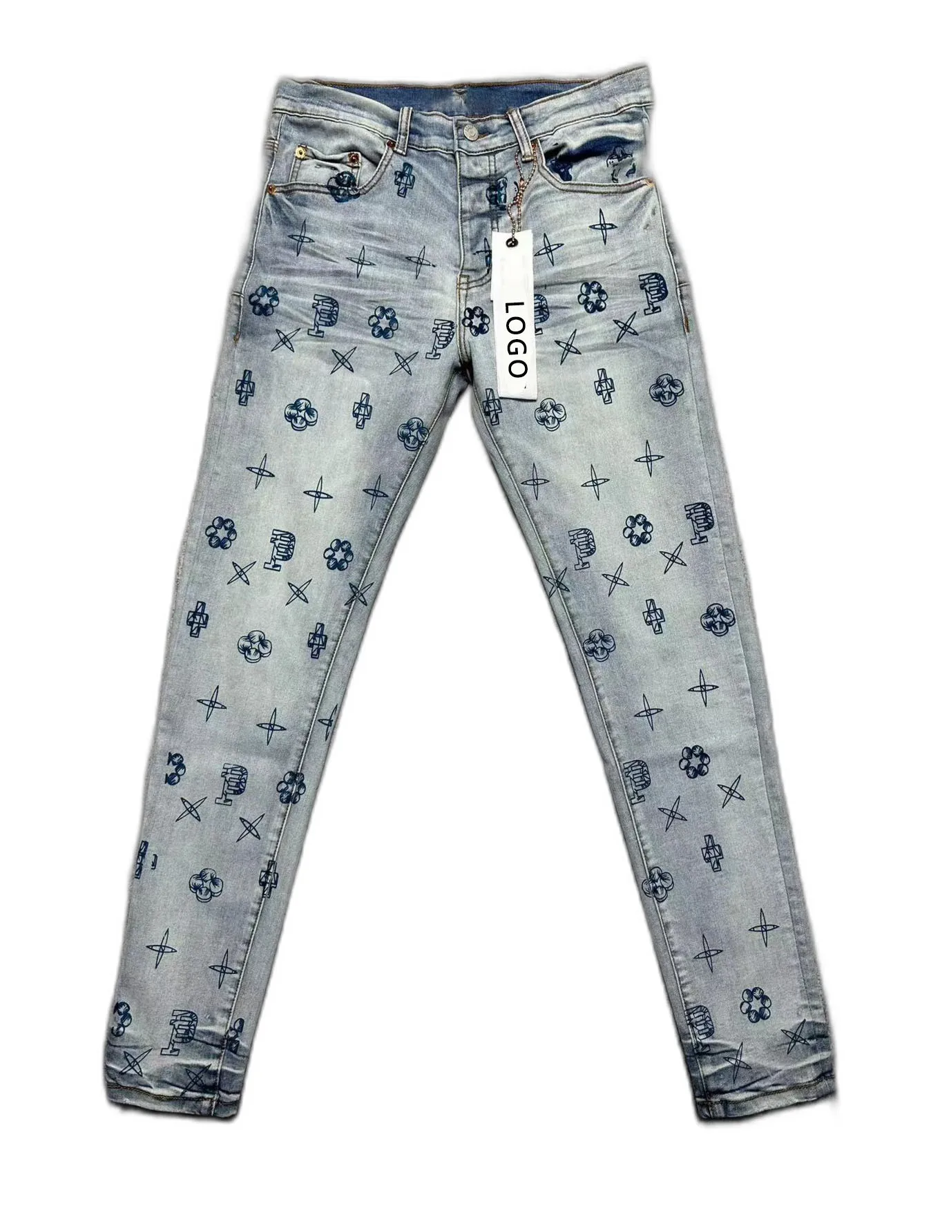 Oem Purple Jeans Brand Designer Customized Logo Fashion Street Pants ...
