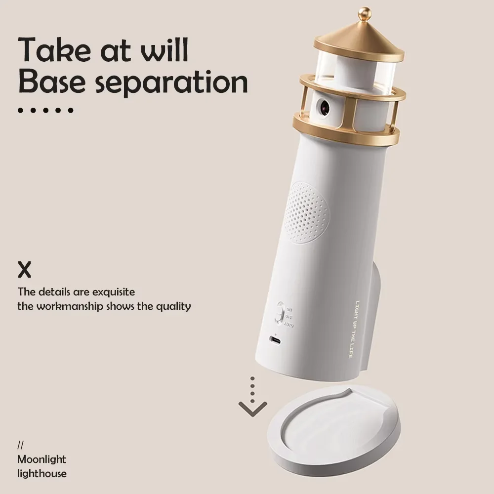 Full Moon Lighthouse Projection Night Light - 2400mah