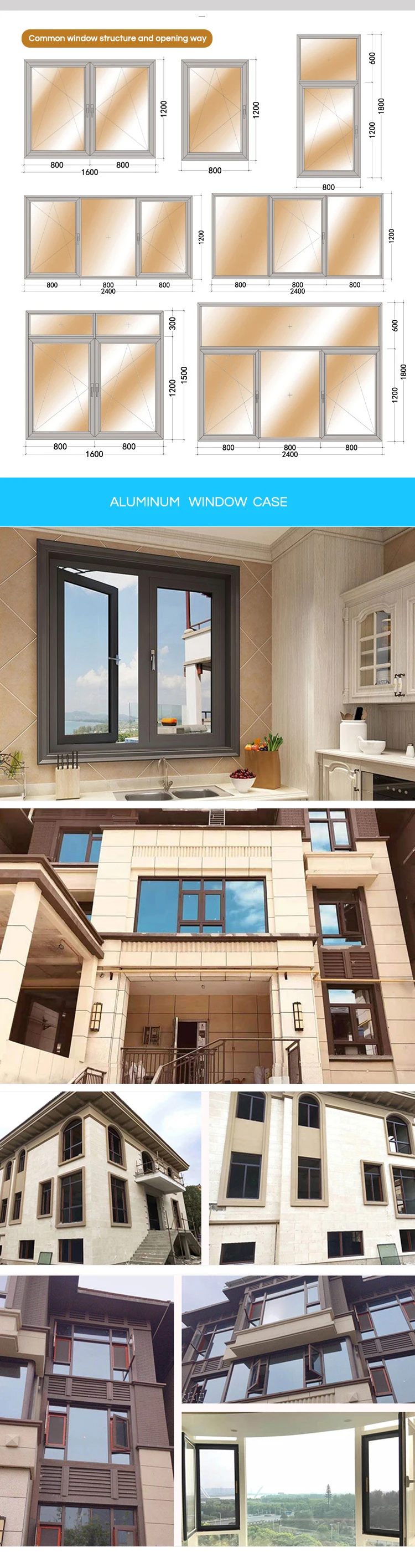 Wholesale Aluminum Double Glazed Swing Window for Civil Using with ...