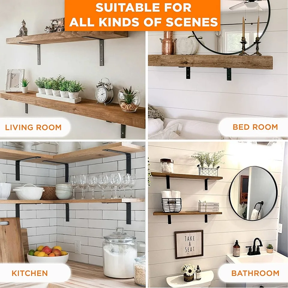 Hidden Triangle Metal Bracket Heavy Duty Floating Wall Mounting Right ...